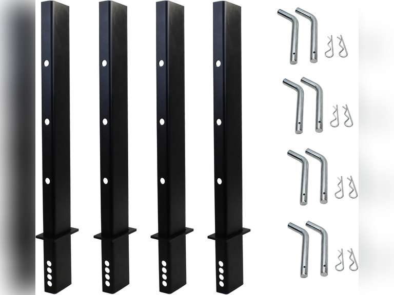 Heavy Duty 4 Pack 30" Adjustable C Channel Pipe Stakes for Flatbed ...