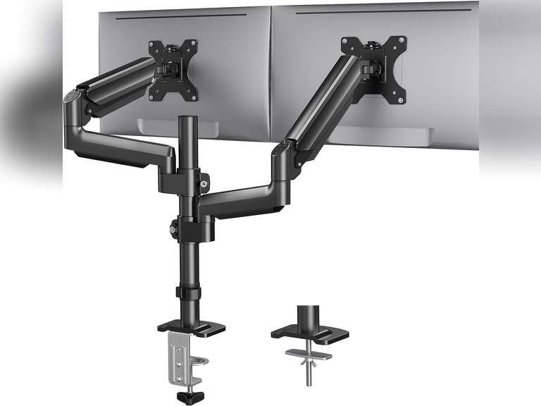HUANUO Dual Monitor Mount up to 32 inches Screens, Taller Monitor Stand ...