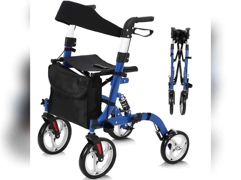All Terrain Walkers for Seniors, Rollator Walker with Seat, Shock ...