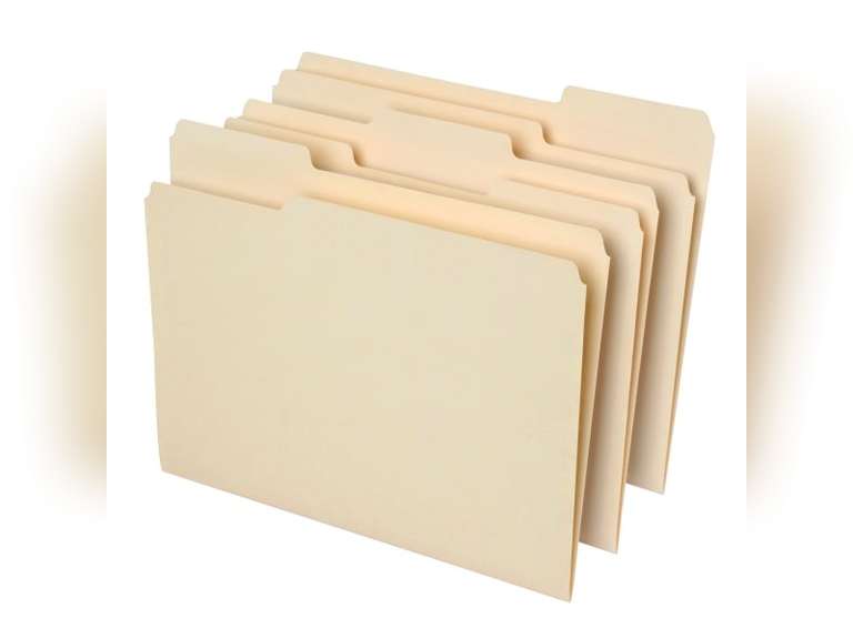 Office Depot Brand File Folders, 1/3 Cut, Letter Size, 30% Recycled ...