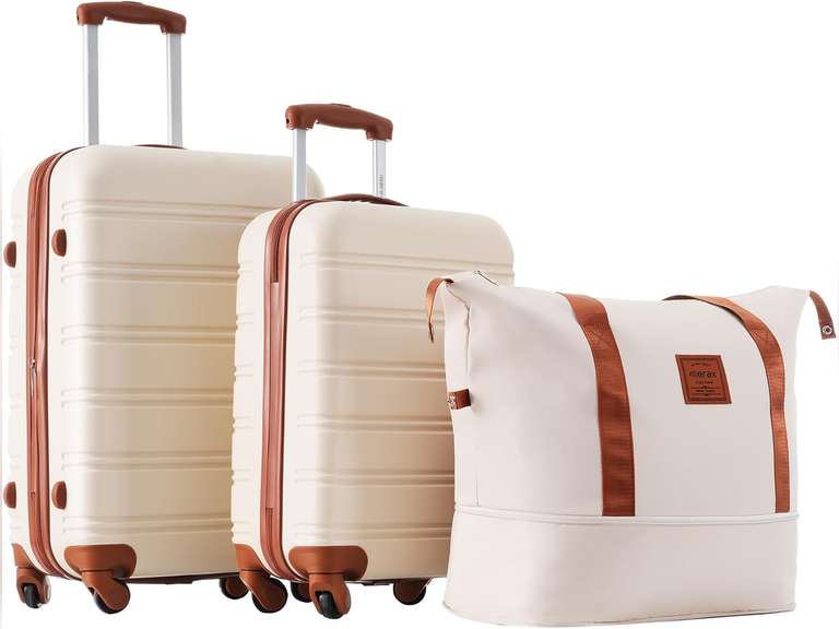 Merax Luggage Sets 3 Piece Expandable Hardside Luggage with Travel Bag ...