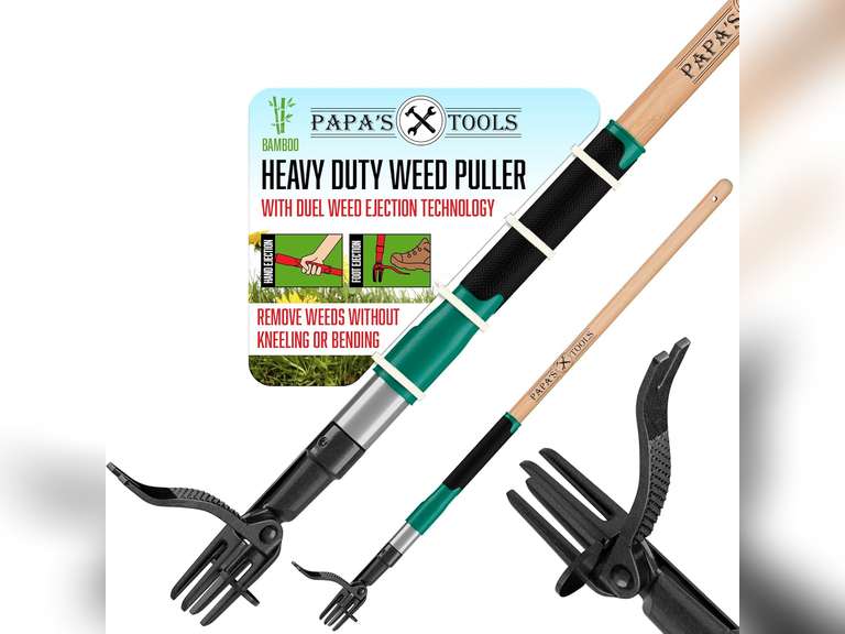 Papa's Tools Weed Puller Tool, 44" Stand Up Weeder Garden Tools & 4 ...