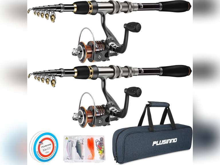 PLUSINNO Fishing Rod, Telescopic Fishing Rod and Reel Combo ...