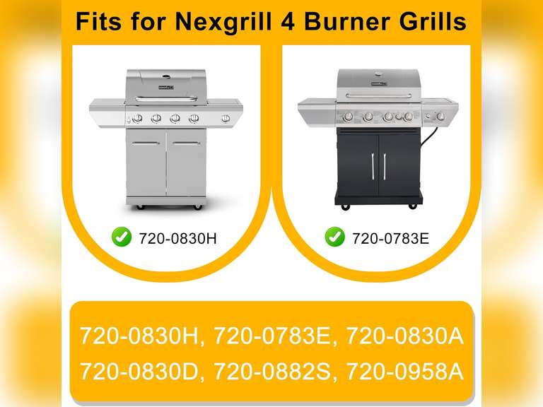 Grill Replacement Parts for Nexgrill 4 Burner 720-0830H, 720-0783E, 720 ...