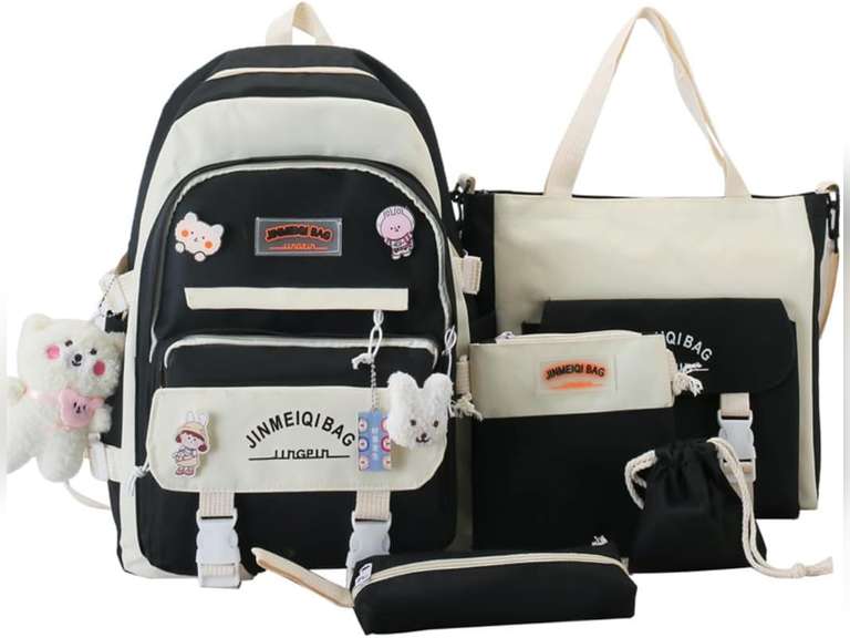 5Pcs Kawaii Backpack Cute Backpack for School Aesthetic Backpack Kawaii ...