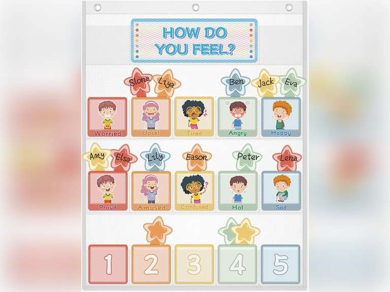 Emotions and Feelings Pocket Chart - Feelings Chart for Kids with 61 ...