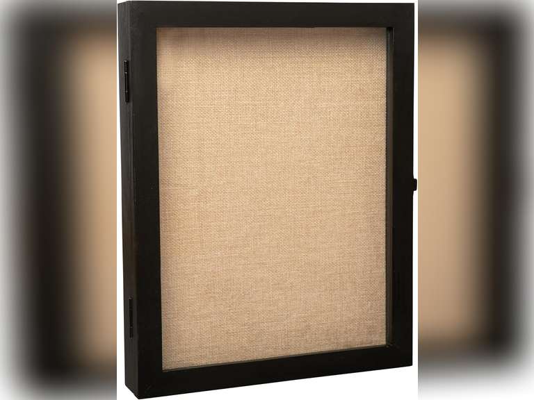 Flash Furniture Peyton Shadow Box Display Case, Solid Pine Wood Frame ...