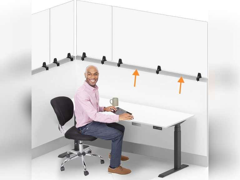 Stand Steady Clear Cubicle Wall Extender | Single 60 in x 30 in Panel ...
