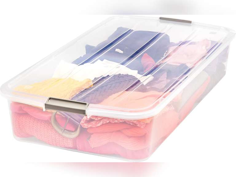 IRIS USA 50L Plastic Storage Bin with Durable Lids and Buckles for ...