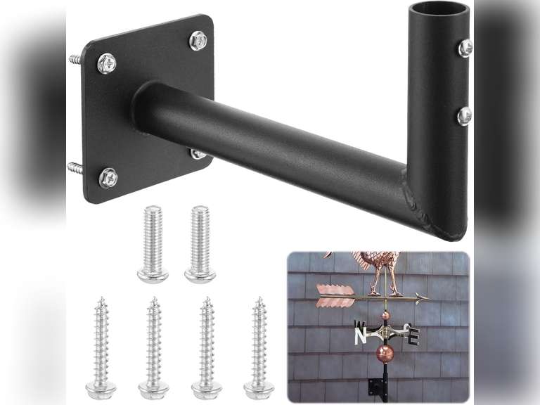 Heavy Duty Weathervane Mount Bracket with Hardware, Black Steel ...