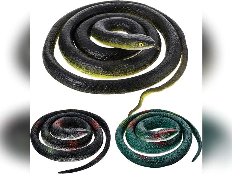3 Pieces Rubber Snakes Realistic Large Lifelike Fake Toys Plastic ...