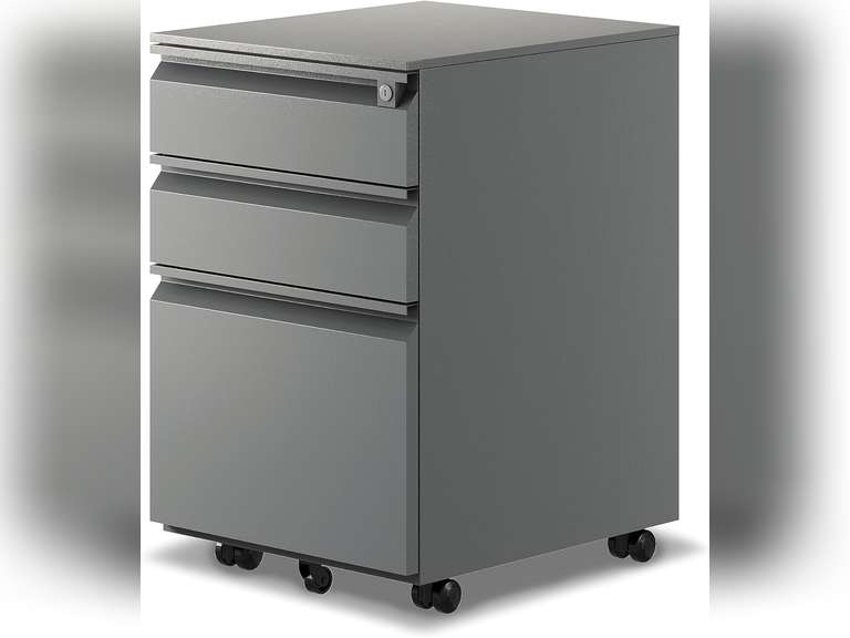 3-Drawer Mobile File Cabinets Rolling Vertical Metal Filing Cabinet for ...