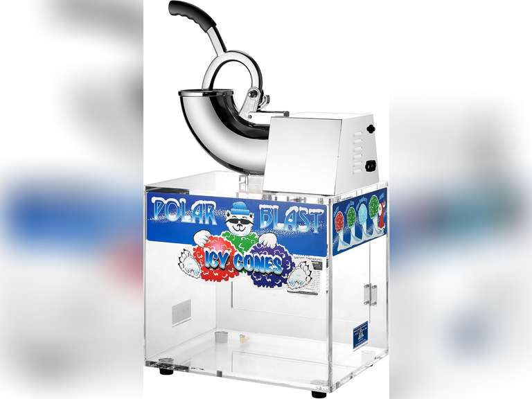 Polar Blast Snow Cone Machine - Acrylic Crushed Ice Maker Grinds Up to ...