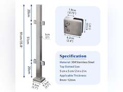 Stainless Steel Square Glass Railing Post System with Clamp - Glass ...
