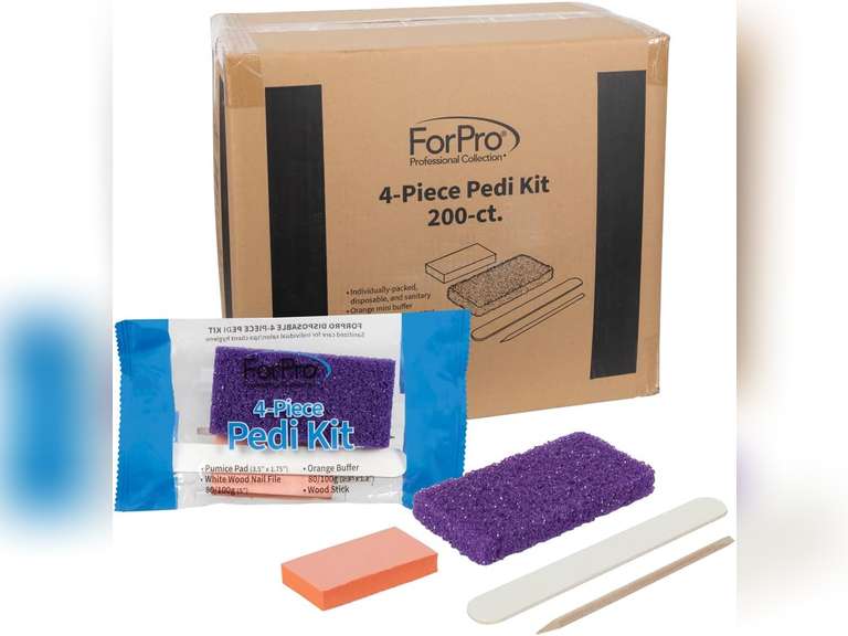 ForPro 4-Piece Pedi Kit, 200-Count, Individually-Packed Pedicure Set ...