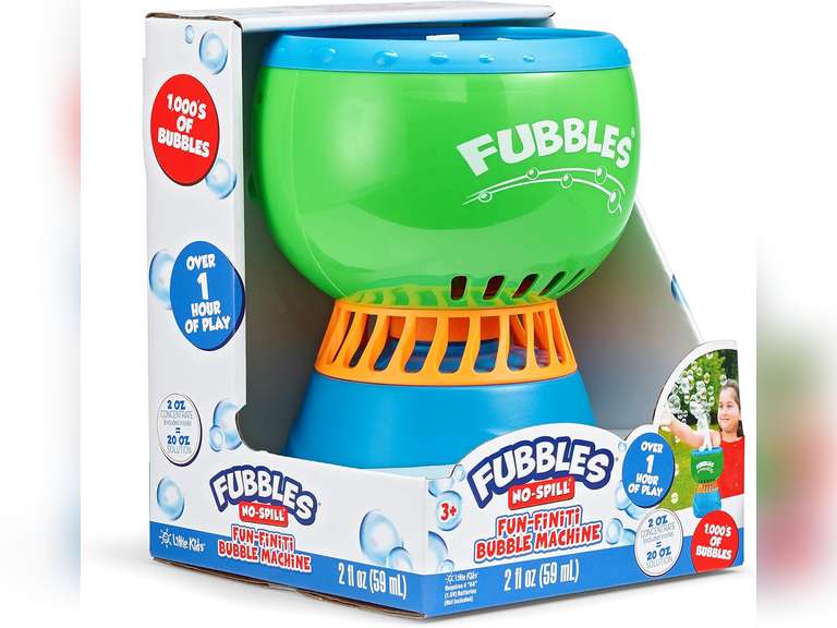 Little Kids Fubbles No-Spill Fun-Finiti Bubble Machine Active Play for ...