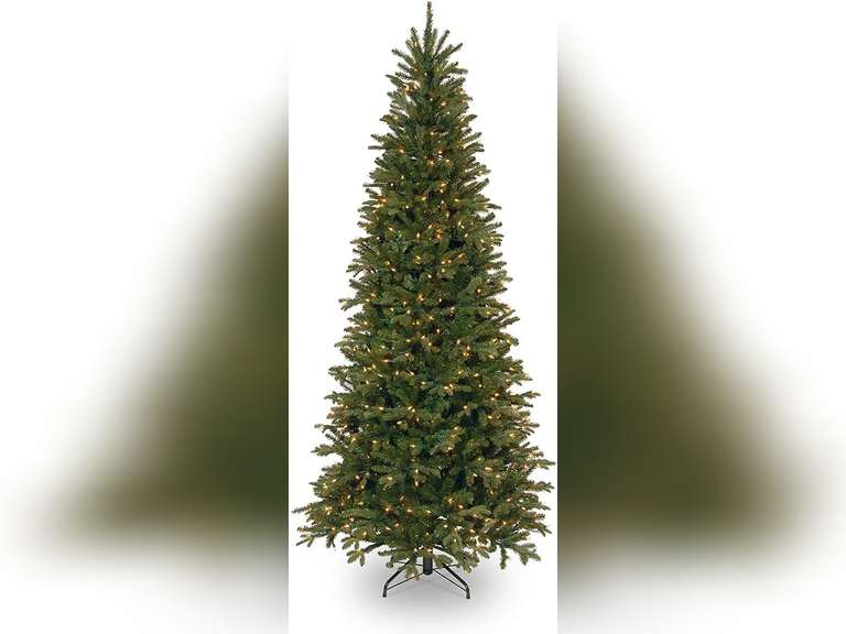 National Tree Company 7-1/2-Feet Tiffany Fir Slim Tree with 600 Clear ...