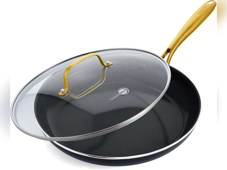 (See pictures)GreenPan Swift Cookware 12" Frying Pan Skillet with Glass ...