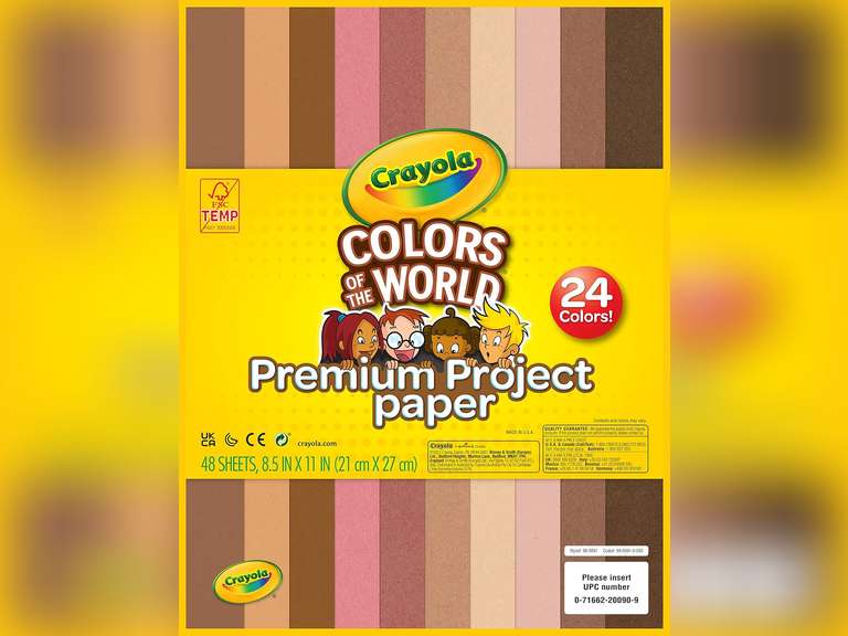 Crayola Construction Paper in Colors of The World, 8.5 x 11 , 24 Colors ...