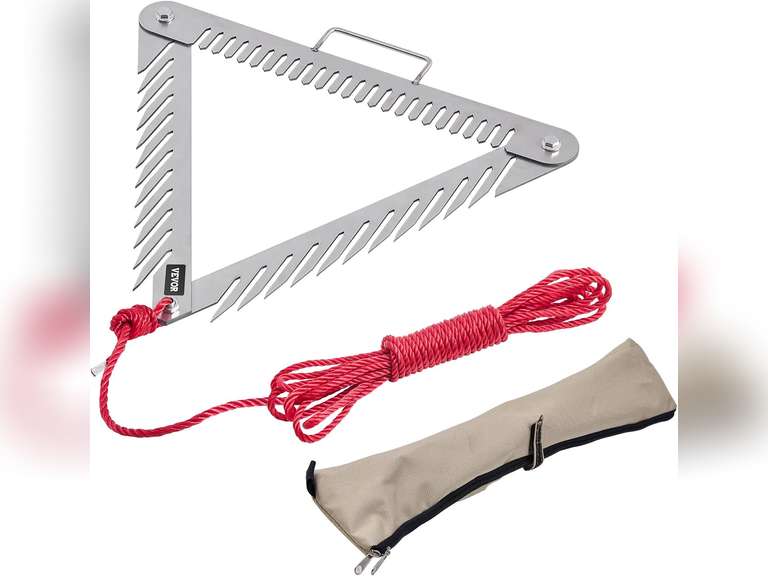 VEVOR 24in Aquatic Weed Rake, 3-Sided Lake Weed Rake with Handle ...