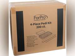 ForPro 4-Piece Pedi Kit, 200-Count, Individually-Packed Pedicure Set, Purple Pumice Pad, White ...
