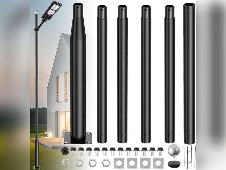 20ft Tall Street Light Pole, Street Lamp Post for Outdoor Lights with ...