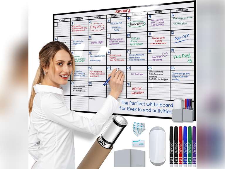 (Another model)Large Dry Erase Calendar for Wall, 24"x36", Large Wall ...