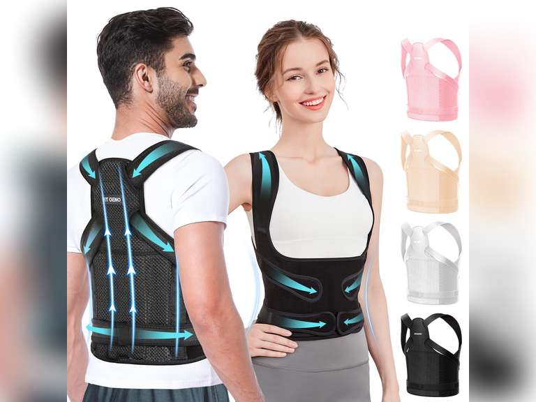 Fit Geno Posture Corrector for Women and Men - Adjustable Back Brace ...