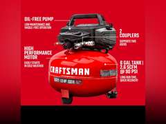 Craftsman Air Compressors 6 Gallon Portable Air Compressor 1.0HP 2.6 ...