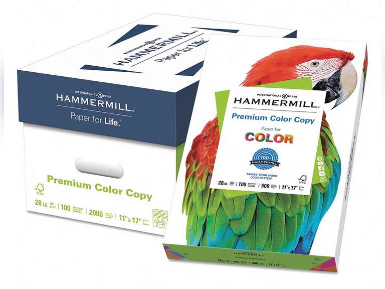 HAMMERMILL Multipurpose Paper: Tabloid Paper Size Name, 28 lb Paper Wt ...