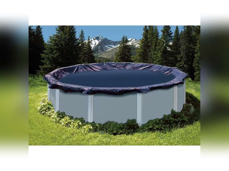 24 ft. Round Blue Above Ground Swimming Pool Winter Cover 53 - Quarter ...