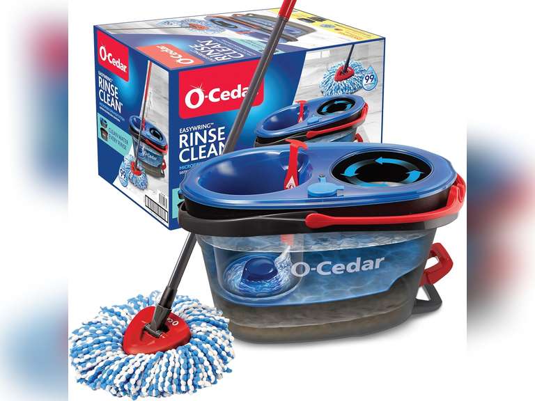 O-Cedar RinseClean Spin Mop & Bucket System | Clean with Water ...