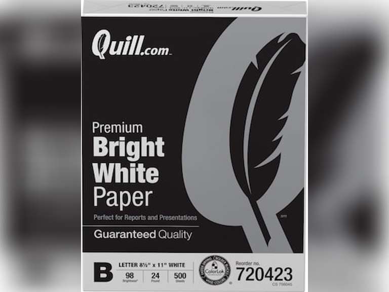 Quill Brand 8.5 X 11 Laser & Inkjet Print Paper, 24 Lbs, 98 Brightness ...