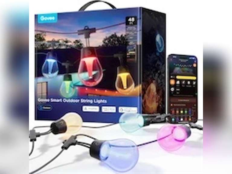 Govee 48-ft Plug-in Clear Indoor/Outdoor String Light with 15 ...