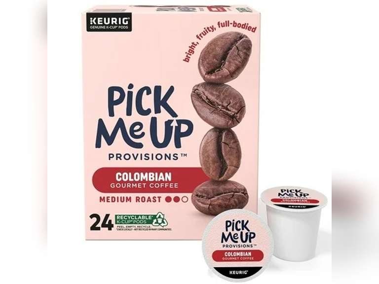 Pick Me Up Provisions Colombian Coffee Keurig K-Cup Pods Medium Roast ...