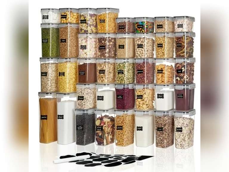 Vtopmart Airtight Food Storage Containers Set, 38pcs Plastic Kitchen ...