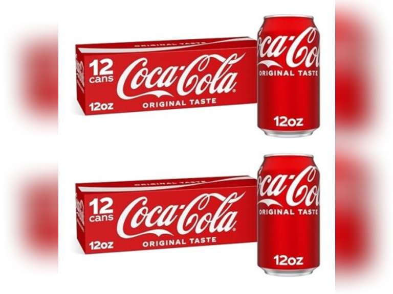 Coca-Cola Fridge Pack Soda Soft Drink, 12 fl oz Cans, 24 Pack - Classic ...