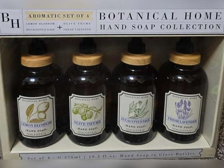 Hand Soap Collection, Aromatic Set of 4, Olive Thyme, Eucalyptus Sage ...