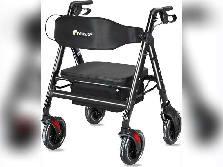 Walkers for Seniors with Seat, 450lbs Heavy-Duty Foldable All-Terrain ...