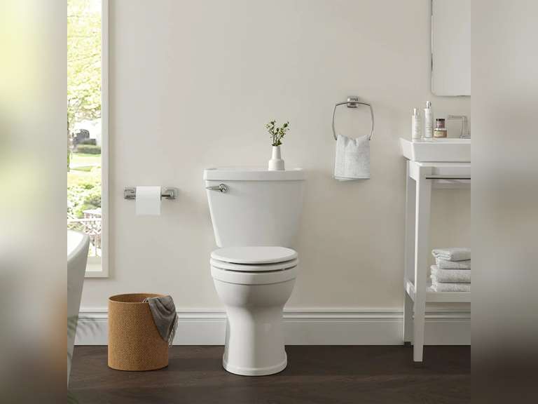 American Standard Moments Wood White Elongated Soft Close Toilet Seat ...