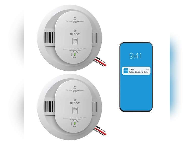 Kidde Smart Smoke and Carbon Monoxide Detector, Ring App Enabled ...