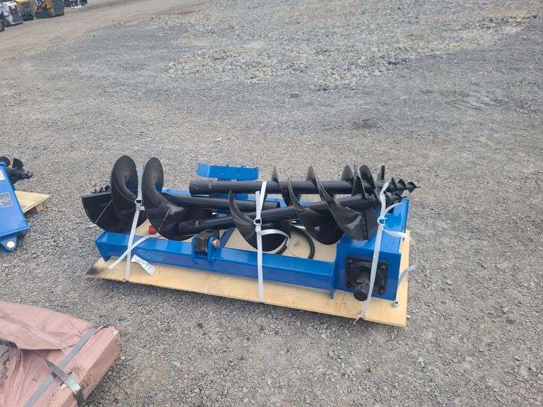Giyi Skid Loader Auger Attachment w/ 3 Bits - 8", 12" & 16" - Rogers ...