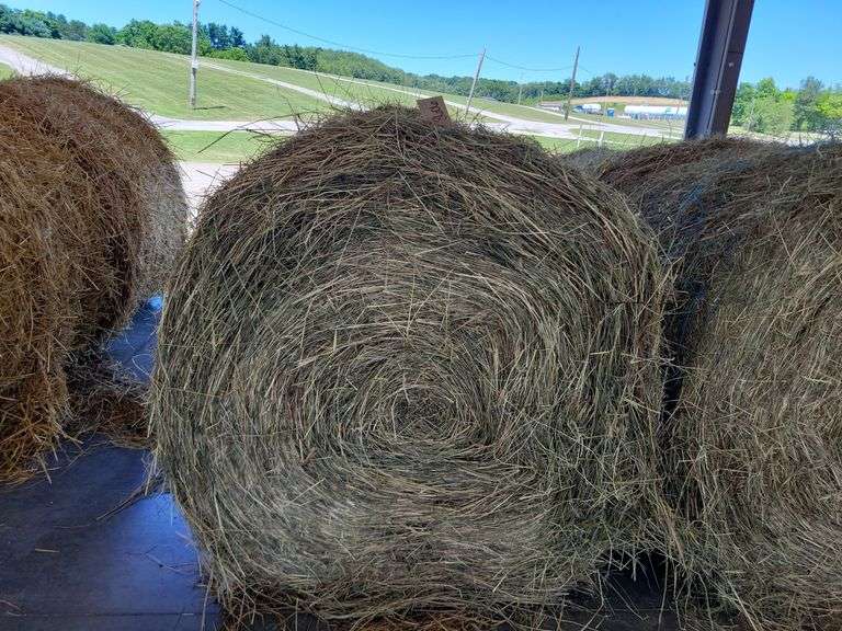 2 Round Bales 1st Mixed Grass (4x4) Stored Inside (2024) - Rogers ...