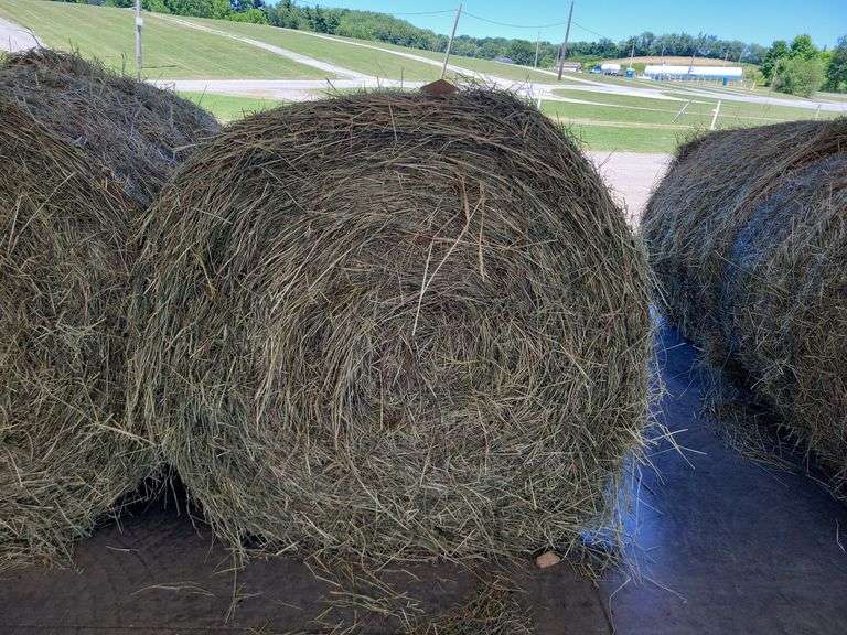 2 Round Bales 1st Mixed Grass (4x4) Stored Inside (2024) - Rogers ...