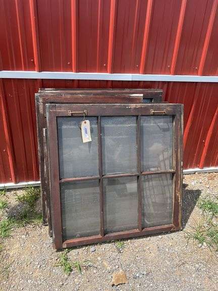Barn Windows & Screens w/ Brass Hardware - Rogers Community Auction Inc.