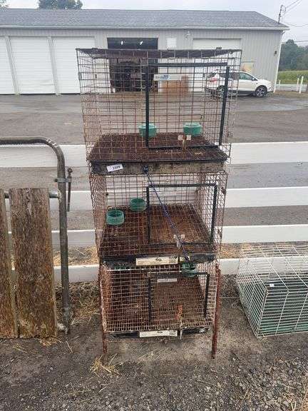 24"x24" Rabbit Cage Stack (6' Tall) w/ Feeders, Waterers & Dropping ...