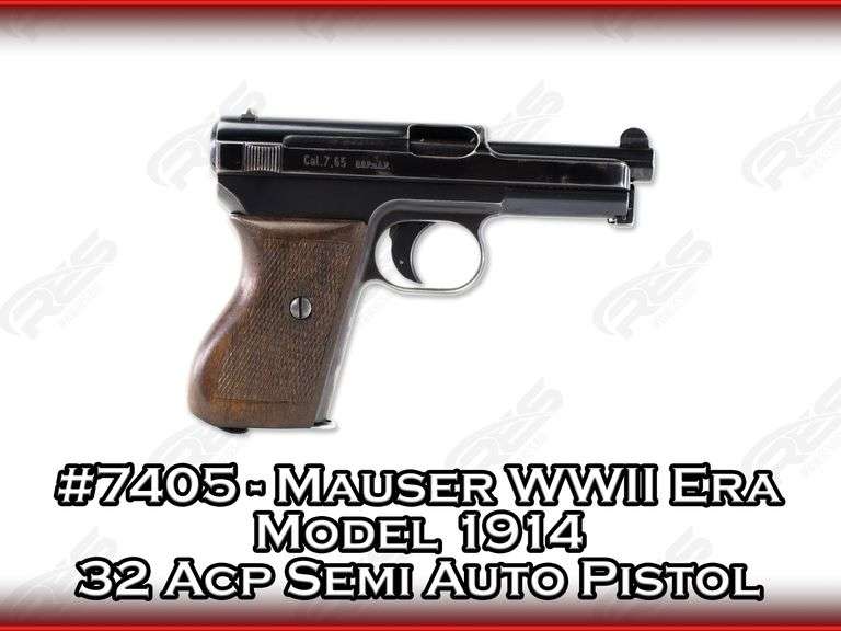 Mauser WWII Era Model 1914 32 Acp Semi Auto Pistol - RES Auction Services