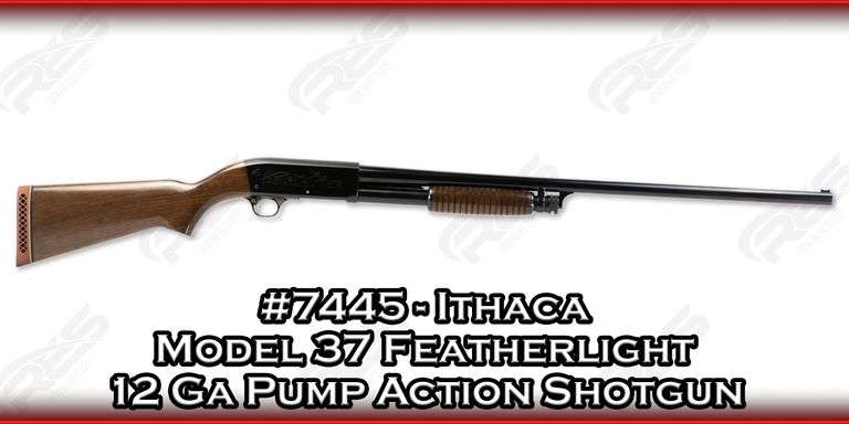 Ithaca Model 37 Featherlight 12 Ga Pump Action Shotgun - RES Auction ...