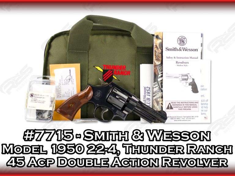 Smith & Wesson Model 1950 22-4 Thunder Ranch 45 Acp Double Action ...