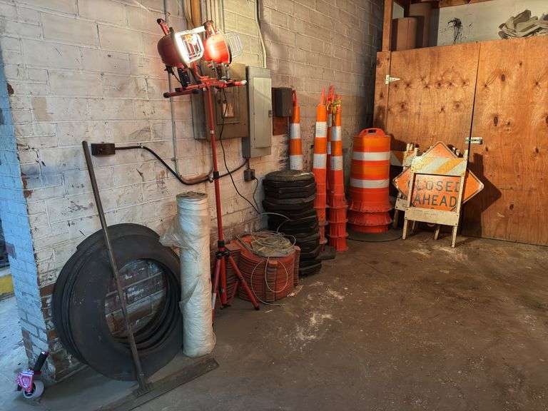 Misc. Road Safety Equipment, Cones, Signs, & Cone Bases - RES Auction ...